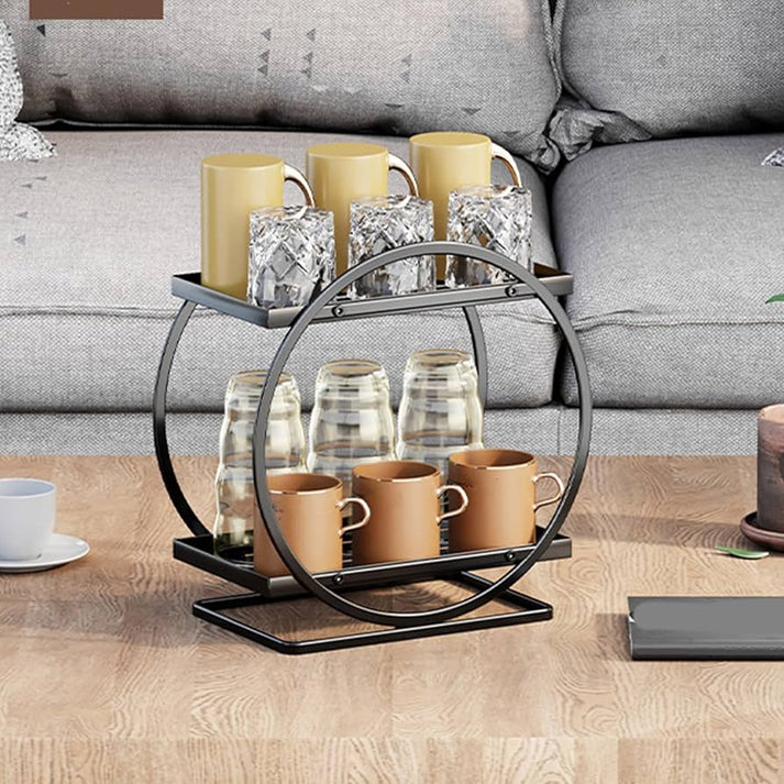 Round 2-Tier Metal Display Rack – gobazar.pk